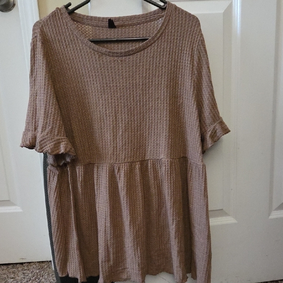 SHEIN | Tops | Shein Tan Waffle Knit Tunic Top | Poshmark